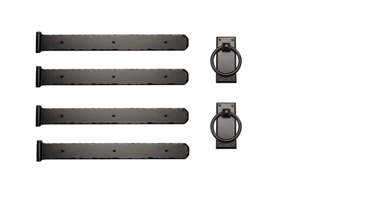 Rustic Series 24" Mission Strap Hinges with 7" Ring Pulls Kit – Garage ...